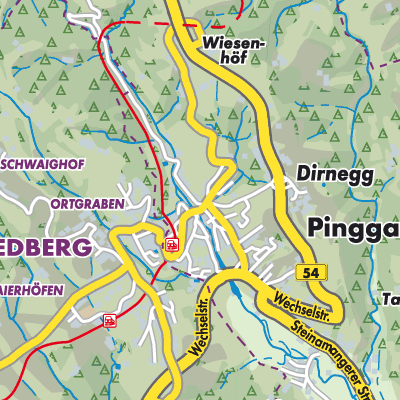 Pinggau - Stadtpläne und Landkarten