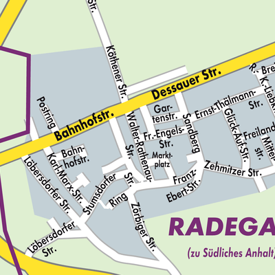 Radegast - Stadtpläne und Landkarten