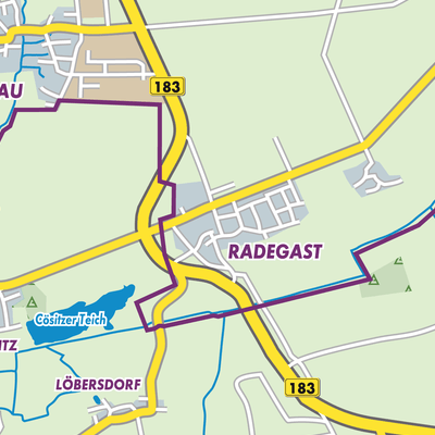 Radegast - Stadtpläne und Landkarten