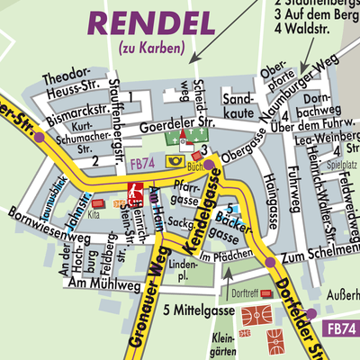 Rendel - Stadtpläne und Landkarten