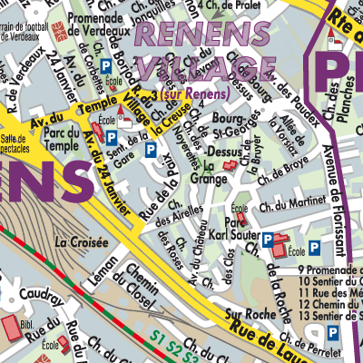 Renens - Stadtpläne und Landkarten