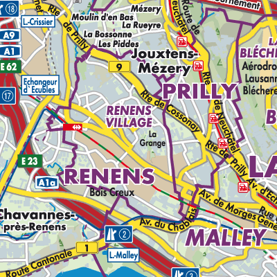 Renens - Stadtpläne und Landkarten