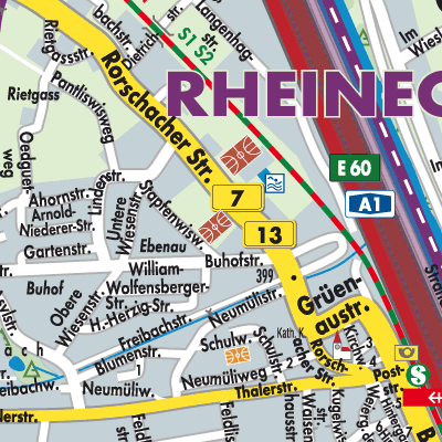 Rheineck - Stadtpläne und Landkarten