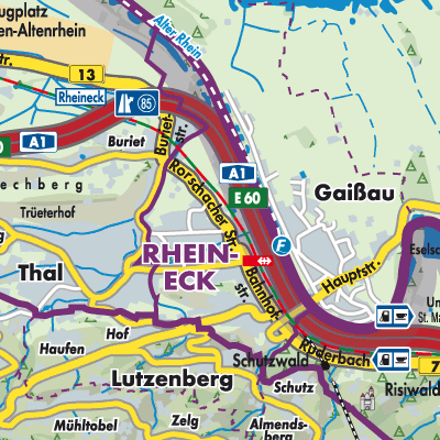 Rheineck - Stadtpläne und Landkarten