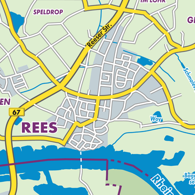 Rees - Stadtpläne und Landkarten