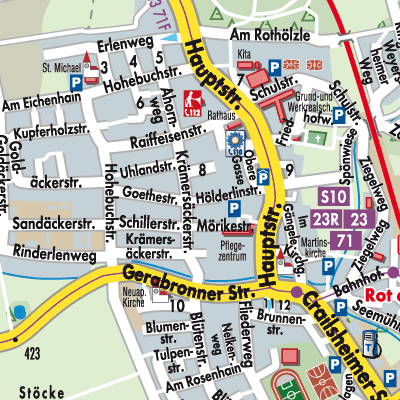 Rot am See - Stadtpläne und Landkarten