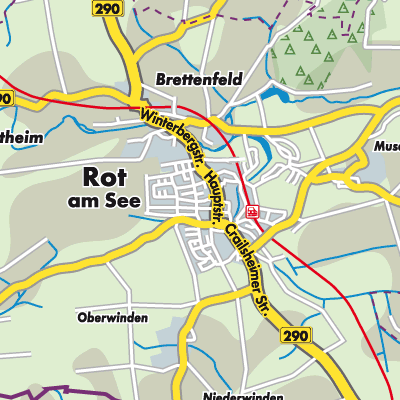 Rot am See - Stadtpläne und Landkarten