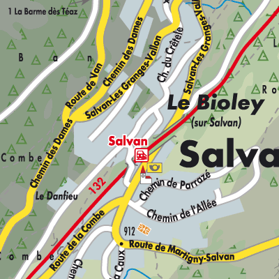 Salvan - Stadtpläne und Landkarten