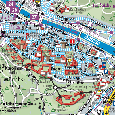 Salzburg - Stadtpläne und Landkarten