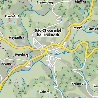 St. Oswald bei Freistadt - Stadtpläne und Landkarten
