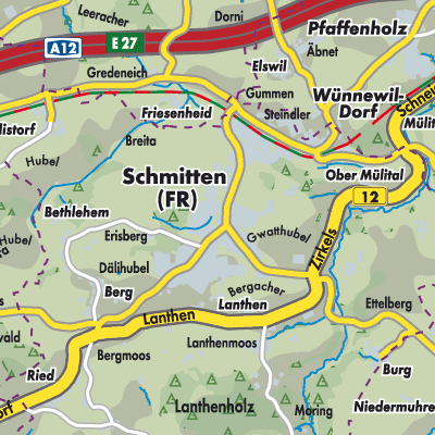 Schmitten (FR) - Stadtpläne und Landkarten