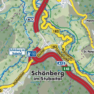 Schönberg im Stubaital - Stadtpläne und Landkarten