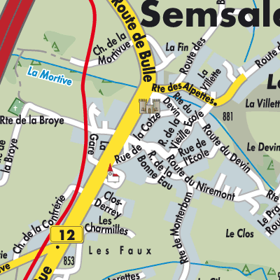 Semsales - Stadtpläne und Landkarten