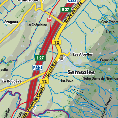 Semsales - Stadtpläne und Landkarten