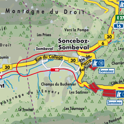 Sonceboz-Sombeval - Stadtpläne und Landkarten