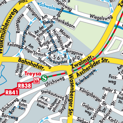 Treysa - Stadtpläne und Landkarten