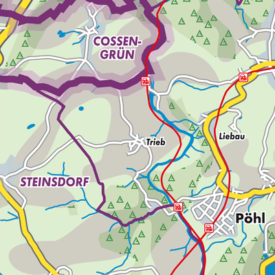 Trieb - Stadtpläne und Landkarten