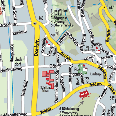 Triesen - Stadtpläne und Landkarten