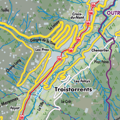 Troistorrents - Stadtpläne und Landkarten