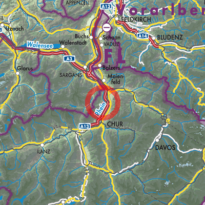 Untervaz - Stadtpläne und Landkarten