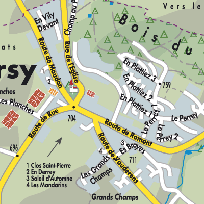 Ursy - Stadtpläne und Landkarten