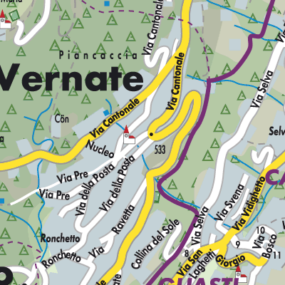 Vernate - Stadtpläne und Landkarten
