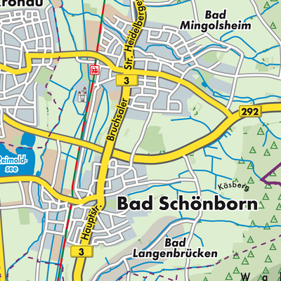 Verwaltungsgemeinschaft Bad Schönborn - Stadtpläne und Landkarten