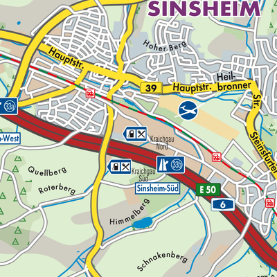 Verwaltungsgemeinschaft Sinsheim - Stadtpläne und Landkarten