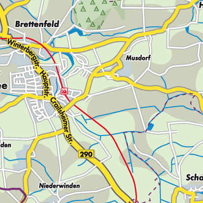 Verwaltungsverband Brettach/Jagst - Stadtpläne und Landkarten