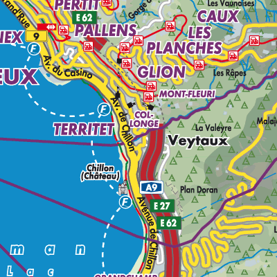 Veytaux - Stadtpläne und Landkarten