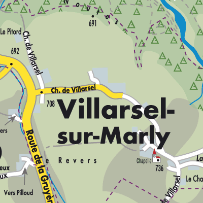 Villarsel-sur-Marly - Stadtpläne und Landkarten