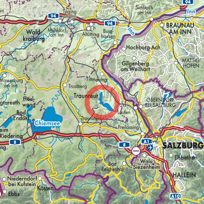 Waginger See - Stadtpläne und Landkarten