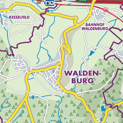 Waldenburg - Stadtpläne und Landkarten