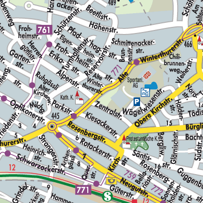 Wallisellen - Stadtpläne und Landkarten