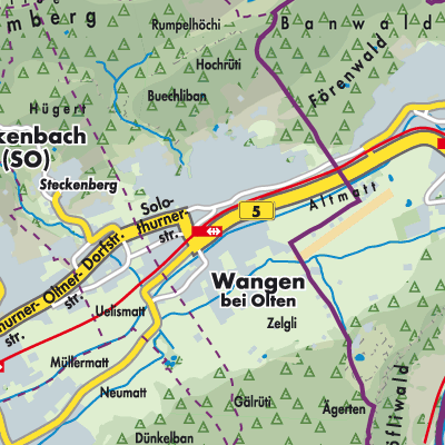 Wangen bei Olten - Stadtpläne und Landkarten