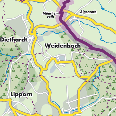 Weidenbach - Stadtpläne und Landkarten