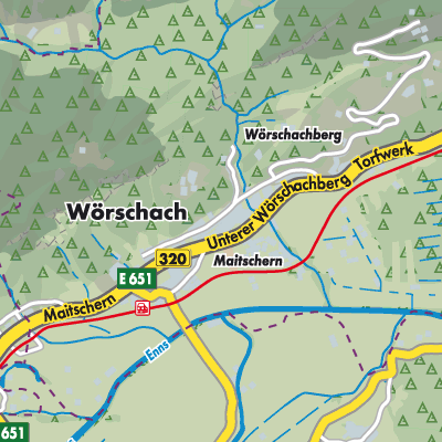 Wörschach - Stadtpläne und Landkarten
