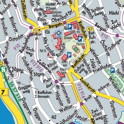 Zollikon - Stadtpläne und Landkarten