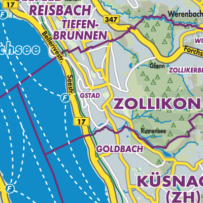 Zollikon - Stadtpläne und Landkarten